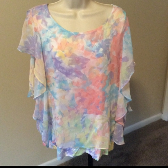 Ruby Rd. | Tops | Ruby Rd Sz L 0 Polyester Lined Ruffle Top | Poshmark